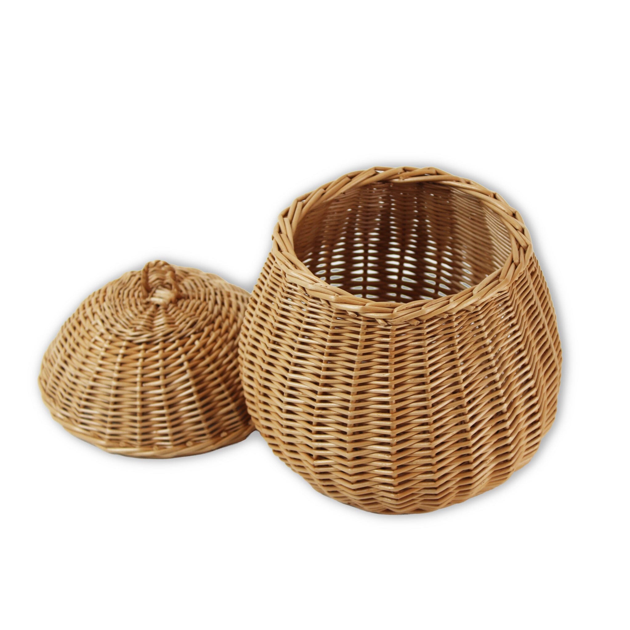 Wicker Acorn Shaped Basket with Lid – Prestige Wicker
