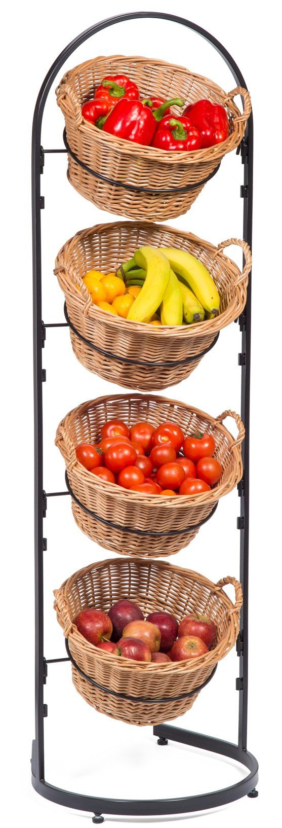 Round Floor Stand Display with Wicker Baskets | Prestige Wicker