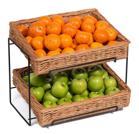 Two Tier Rectangular Wicker Display Stand – Prestige Wicker