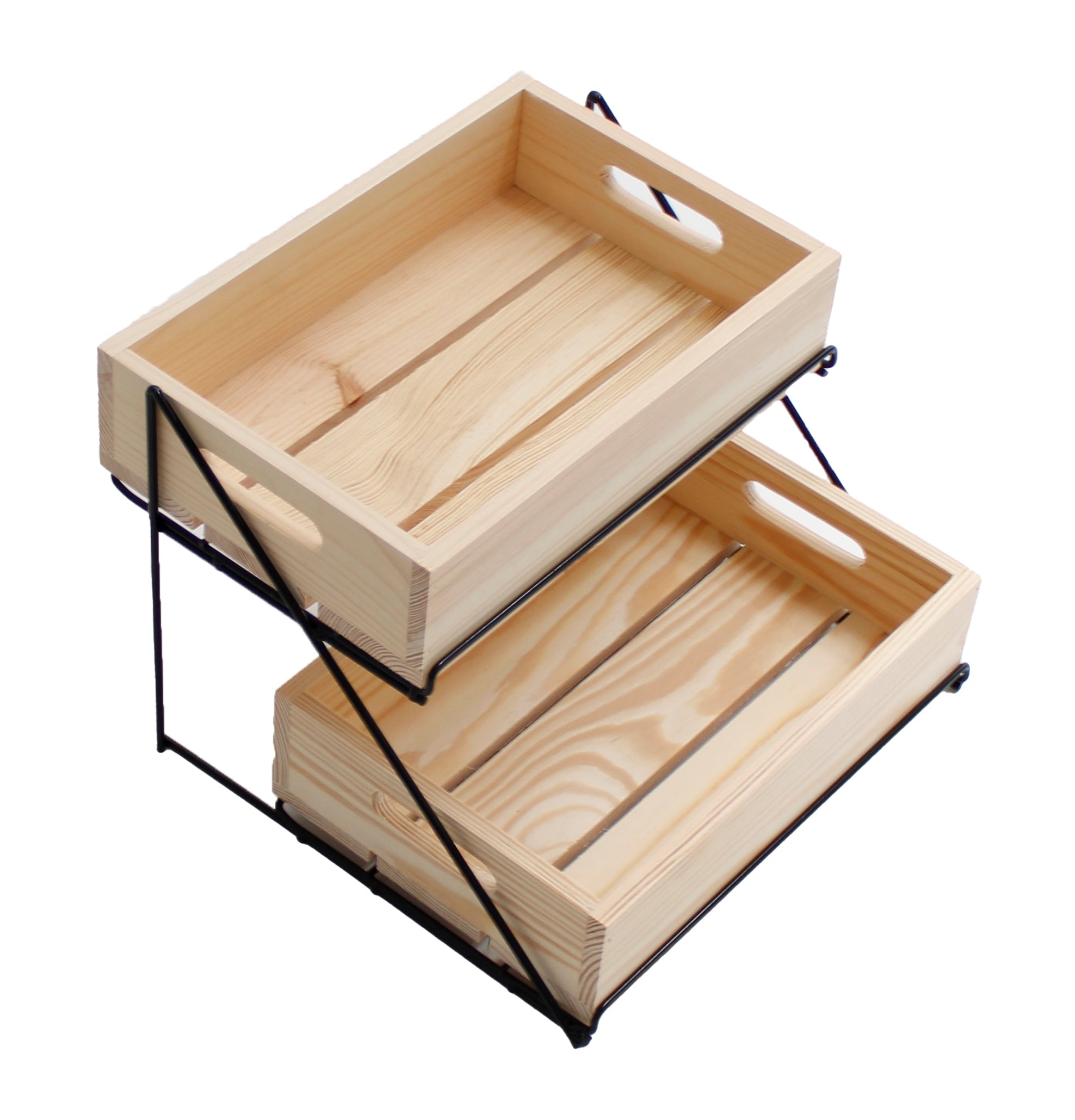 Wood Tiered Display Stand Wooden 2 Tier Flower Display Stand